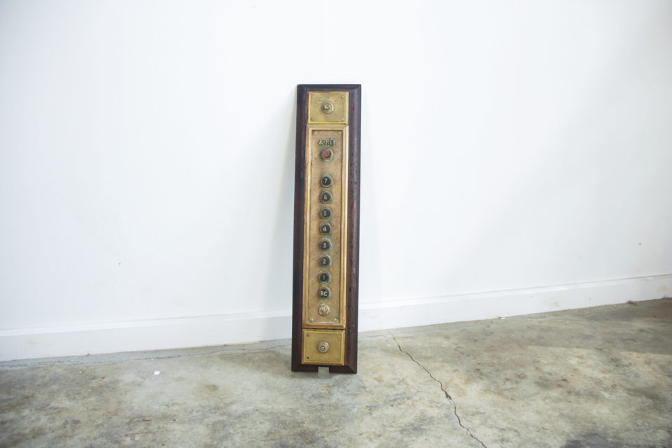 Antique Otis control panel belonging to an early bird cage elevator ...