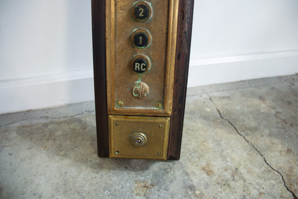Antique Otis control panel belonging to an early bird cage elevator ...
