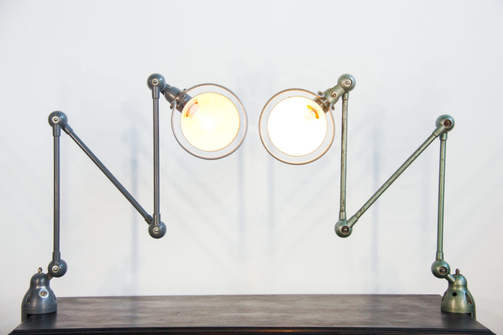 Mid century Jielde 3 Arm industrial task lights with clamp - STOCKOUD
